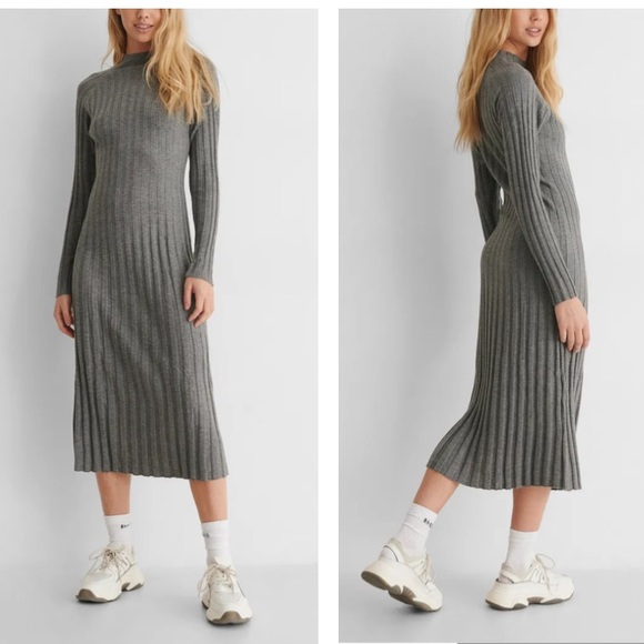 Mango | Dresses | Mango Ribbed Knit Dress In Gray Blogger Favorite Zara ...